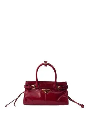 Prada Prada Bonnie Leather Mini Handbag Ruby Red