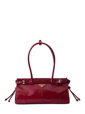 Prada Medium Leather Handbag Ruby Red