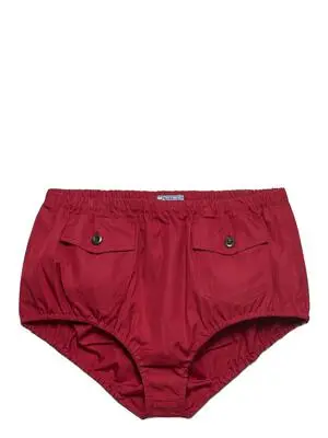 Prada Poplin Shorts With Flapped Patch Pockets - Ruby Red