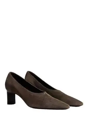 Khaite KHAITE Cecilia Suede Pumps With Sculptural Heel Brown