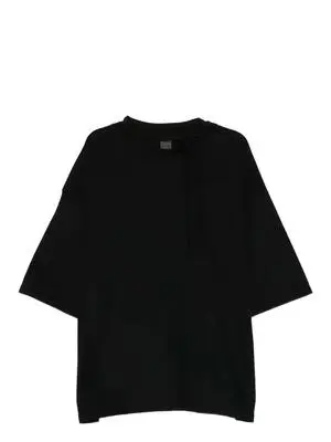 THE VIRIDI-ANNE Double Neck T-shirt - Black