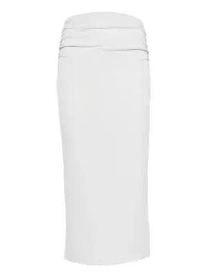 Patrizia Pepe Draped Ruched Midi Skirt - Grey