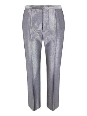 SAPIO Metallic Finish Pressed Crease Jeans - Silver