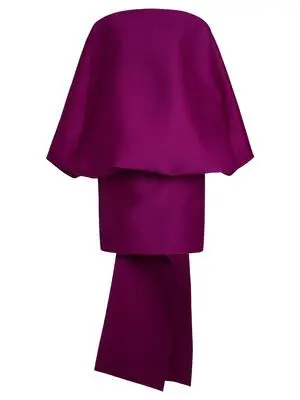 Balenciaga Off-the-shoulder Wool-silk Dress - Purple
