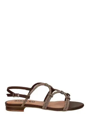 BIBI LOU Quail Crystal-embellished Flat Sandals - Brown