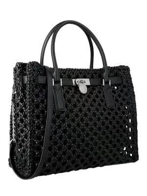 Michael Kors Woven Padlock Tote Bag - Black