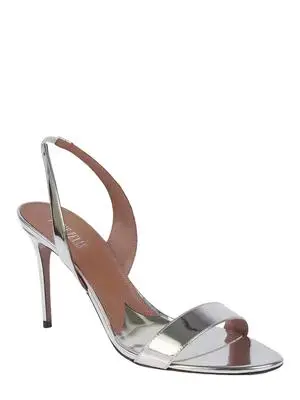 Paris Texas Vera Metallic Slingback Sandals - Silver