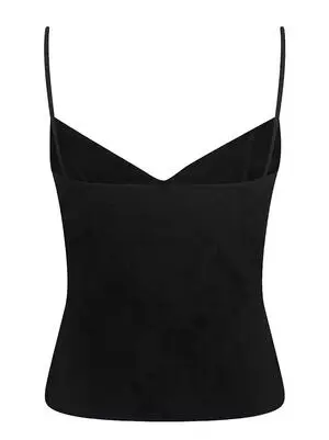 Alexander McQueen Floral Jacquard Lace-up Top - Black