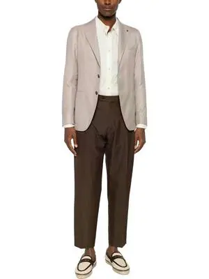 Tagliatore Single-breasted Patch-pocket Blazer - Neutrals
