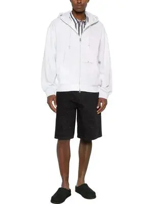 Carhartt Work In Progress Logo-embroidered Zip-up Hoodie - Grey