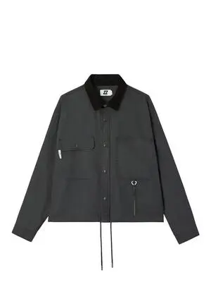 Izzue Cotton Corduroy Collar Overshirt - Grey