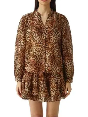 MC2 SAINT BARTH MC2 Saint Barth Leopard-Print Semi-Sheer Shirt