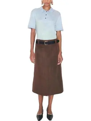 Tory Burch Wool Skirt - Brown