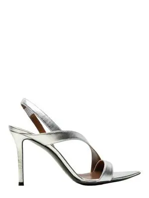 GIUSEPPE ZANOTTI Intriigo Metallic-finish Crossover-strap Sandals - Silver