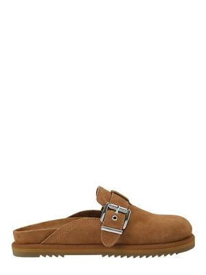 Kurt Geiger Buckled Backless Suede Loafers - Camel