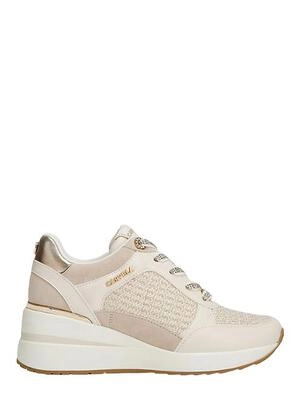 Carvela Divina Woven Lace-up Trainers - Bone/comb