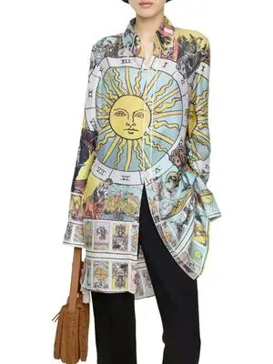 Burberry Tarot Silk Shirt - Blue