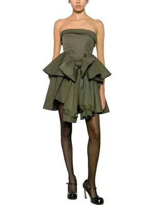 Viktor & Rolf Bow Drape Mini Dress - Green