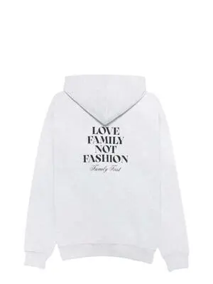 FAMILY FIRST Hooded Graphic Cotton Sweatshirt - Grey