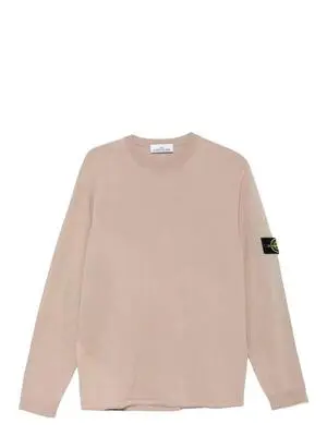 Stone Island Logo Patch Crew Neck Sweater - Neutrals