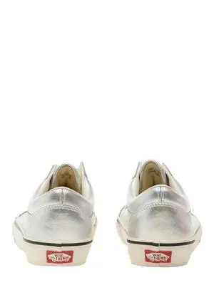 VANS Old Skool Metallic Round Toe Lace Up Sneakers - Silver