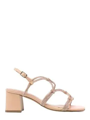 BIBI LOU Crystal-embellished Caged Sandals - Neutrals
