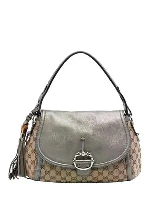 Gucci 2000-2015 Medium Gg Canvas Techno Horsebit Satchel - Neutrals
