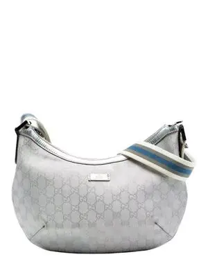 Gucci Gg Imprime Web Crossbody Bag - Silver