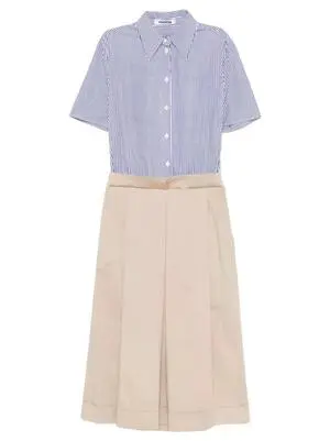 Vivetta Striped Pleated Midi Dress - Neutrals