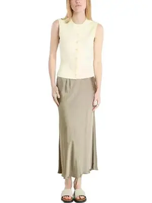 SAMSOE SAMSOE Elasticated Waist Midi Skirt - Neutrals