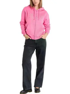 Gap Logo Embroidered Zip-up Hoodie - Pink