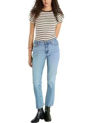 Guess Whiskered Logo-patch Jeans - Blue
