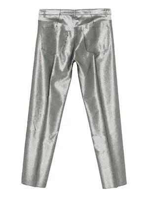 SAPIO Metallic Finish Pressed-crease Trousers - Silver