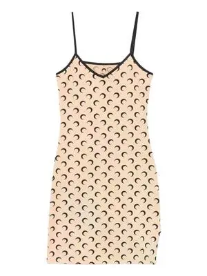 MARINE SERRE Moon-print Mini Dress - Neutrals