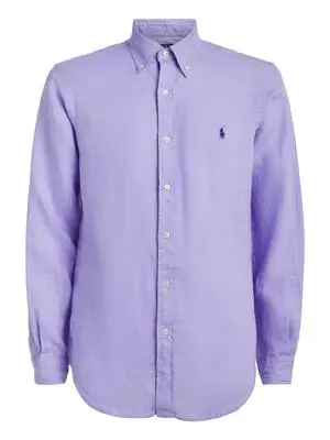 Polo Ralph Lauren Linen Custom-fit Shirt - Purple