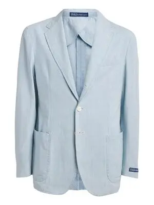 Polo Ralph Lauren Linen Single-breasted Blazer - Blue