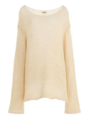 Khaite Khaite "Davet" Silk-Blend Knit Top Ivory