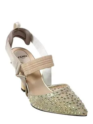 FENDI Colibrì Crystal-Embellished Heeled Pumps