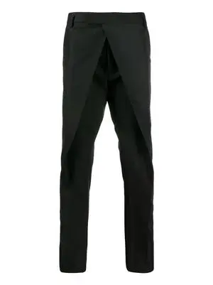 LES HOMMES Tailored Front-bib Trousers - Black
