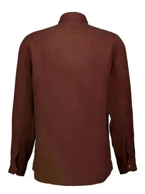 Frescobol Carioca Antonio Long-sleeve Linen Shirt - Brown