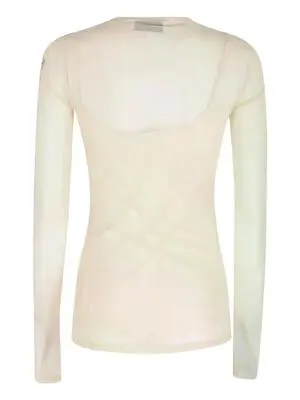 Sportmax Abstract-print Mesh Dress - Neutrals