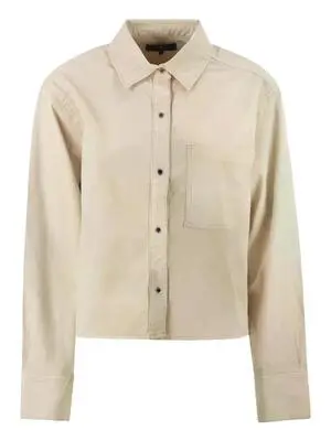 7 For All Mankind Beige Chest Patch Pocket Shirt - Neutrals