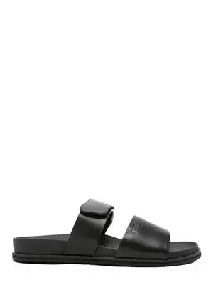 BOSS Leather Touch-strap Slides - Black