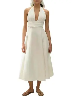 Faithfull The Brand Bianca Halter-neck Midi Dress - White