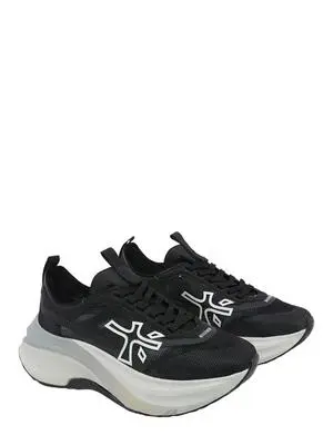 Premiata Hill Logo-patch Sneakers - Black