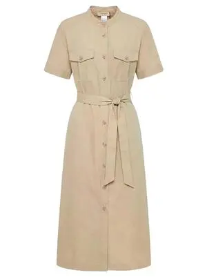 TWINSET Belted Button-down Dress - Neutrals