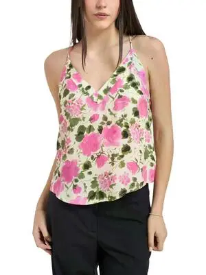 Liu Jo Floral Print V-neck Spaghetti Strap Top - Neutrals
