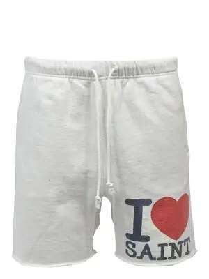 SAINT MXXXXXX Raw-cut Drawstring Shorts - Neutrals