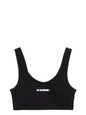 JIL SANDER Logo-print Bikini Top - Black