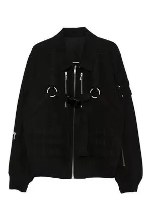 Rick Owens Harness Embellishment Zip-up Jacket - Black